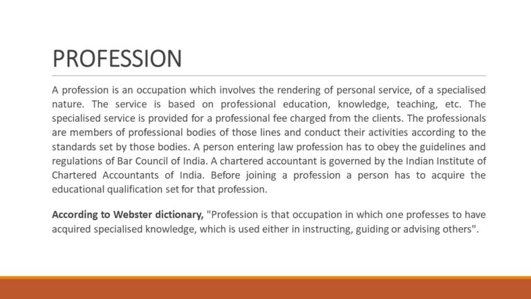 FEATURES AND TYPES OF PROFESSION 100%