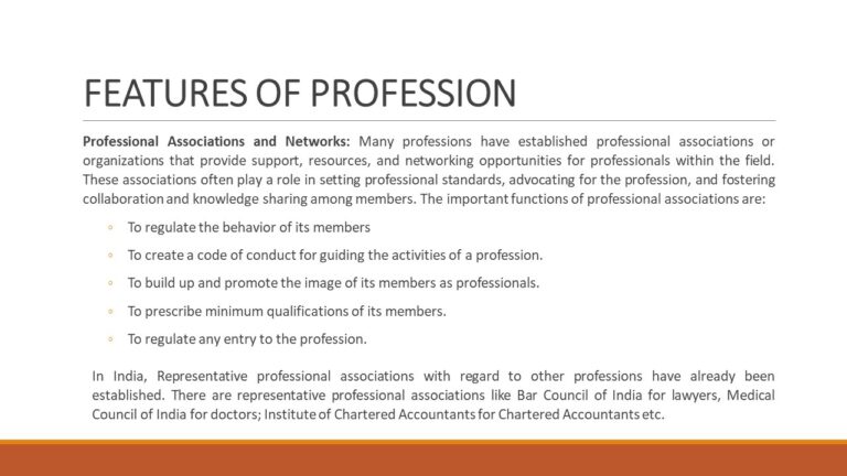 FEATURES AND TYPES OF PROFESSION 100%